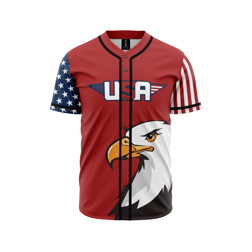 RED AMERICA 1 BASEBALL JERSEY – Peak Pace Apparel